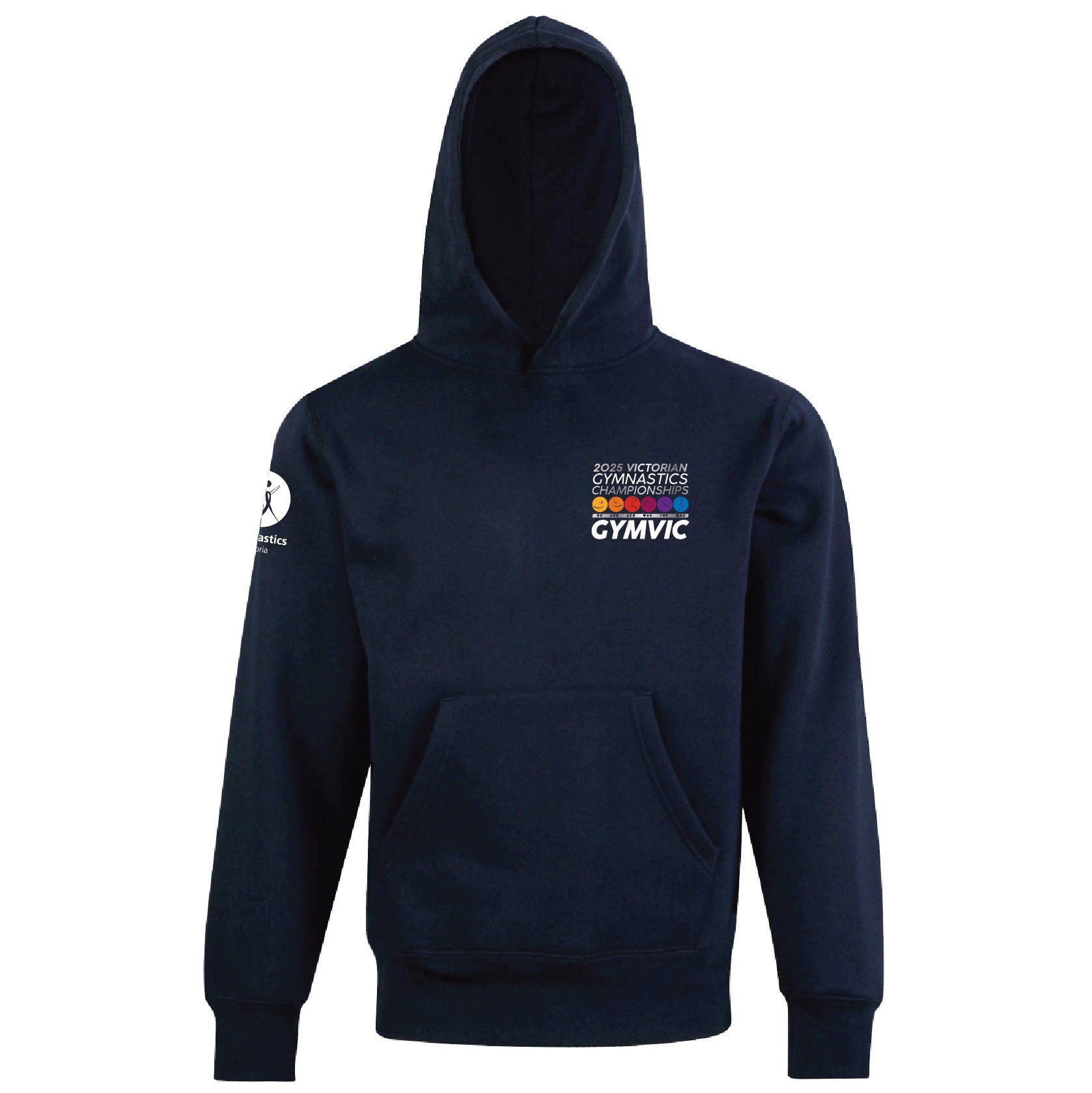 2025 GYM VIC Hoodie Navy (Adults/Kids) – Gymnastics Victoria Official ...